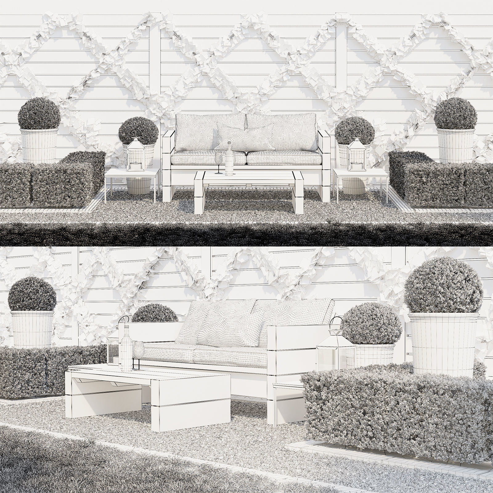 Garden seating area 3D model | CGTrader