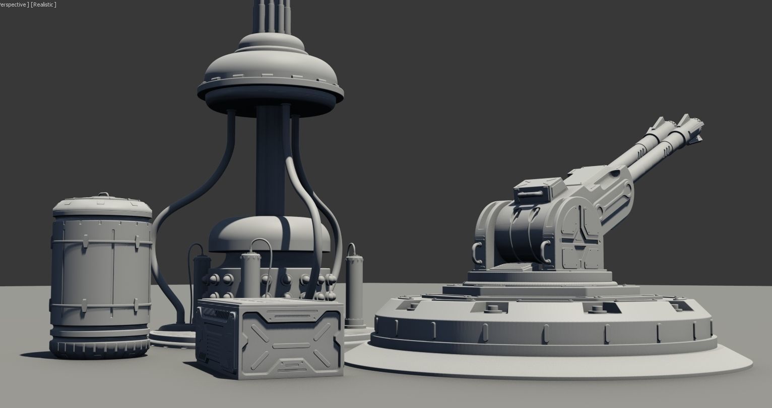 Sci-fi high-poly collection 3D model | CGTrader