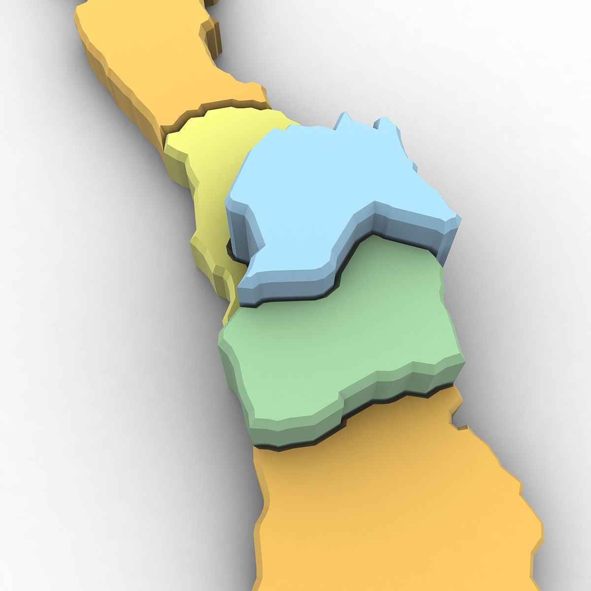 3d Political Map of Chile 3D model | CGTrader