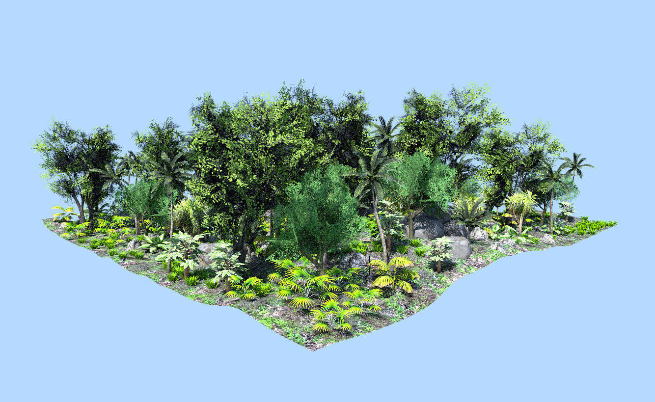 3D model deep jungle scene VR / AR / low-poly | CGTrader