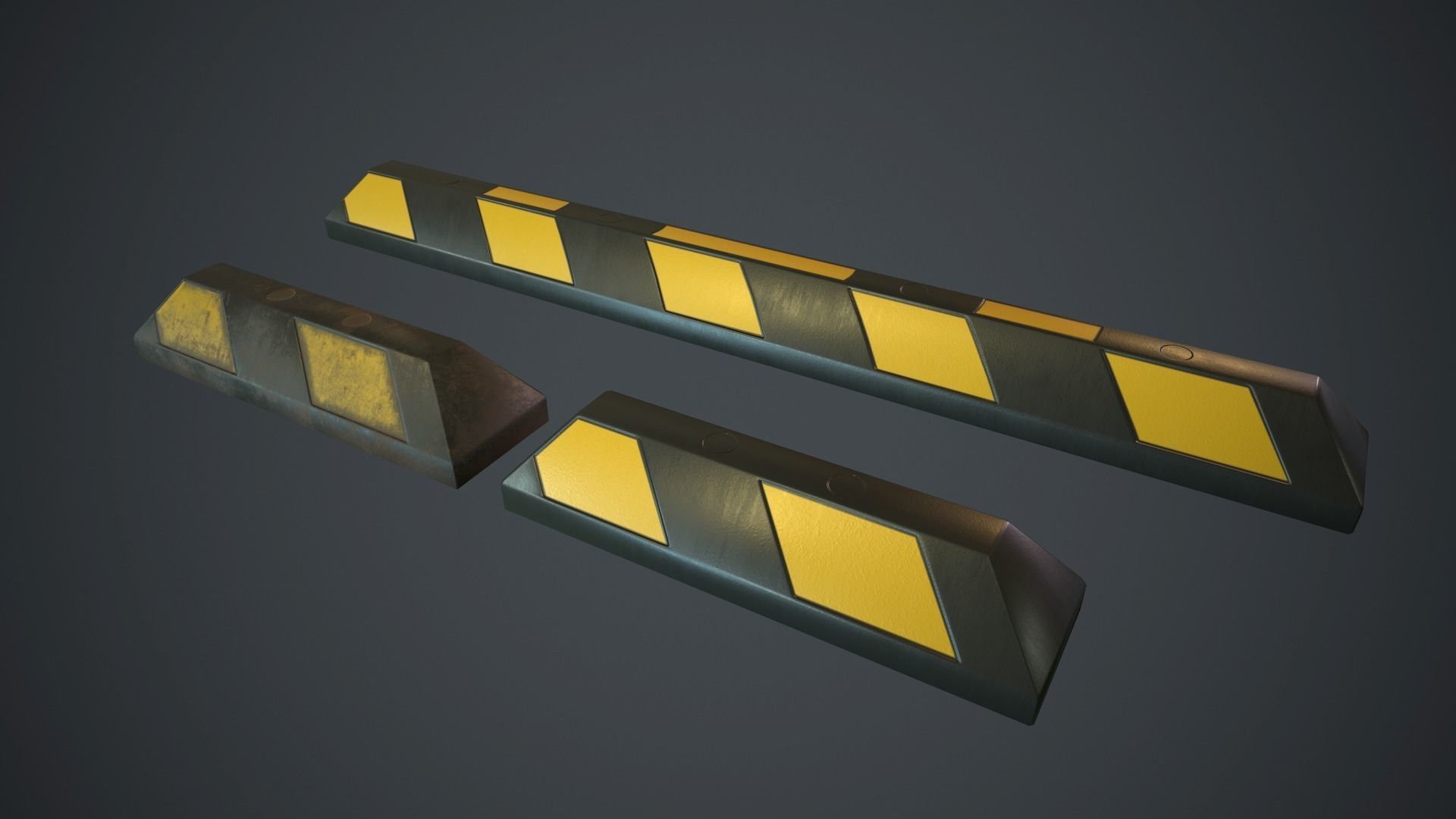 3D model Rubber Parking Curb PBR Game Ready VR / AR / low-poly | CGTrader