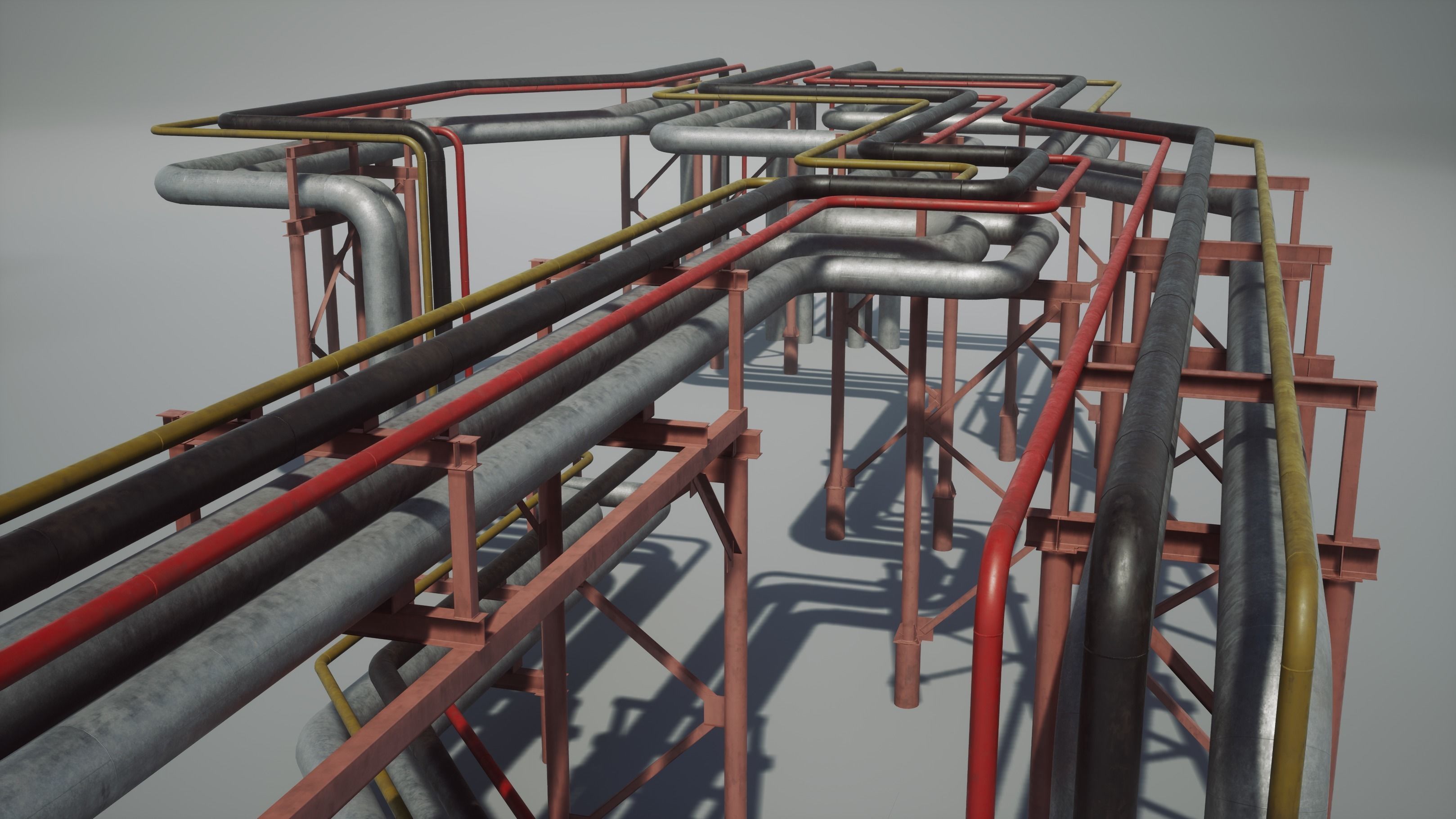 3D model Modular industrial pipeline UE4 UNITY VR / AR / low-poly ...