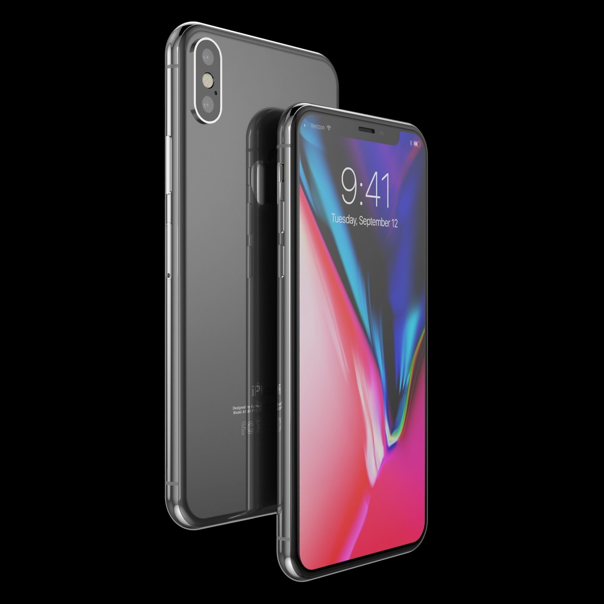 3D model Apple iPhone X Silver and Space Gray Official Update VR / AR ...