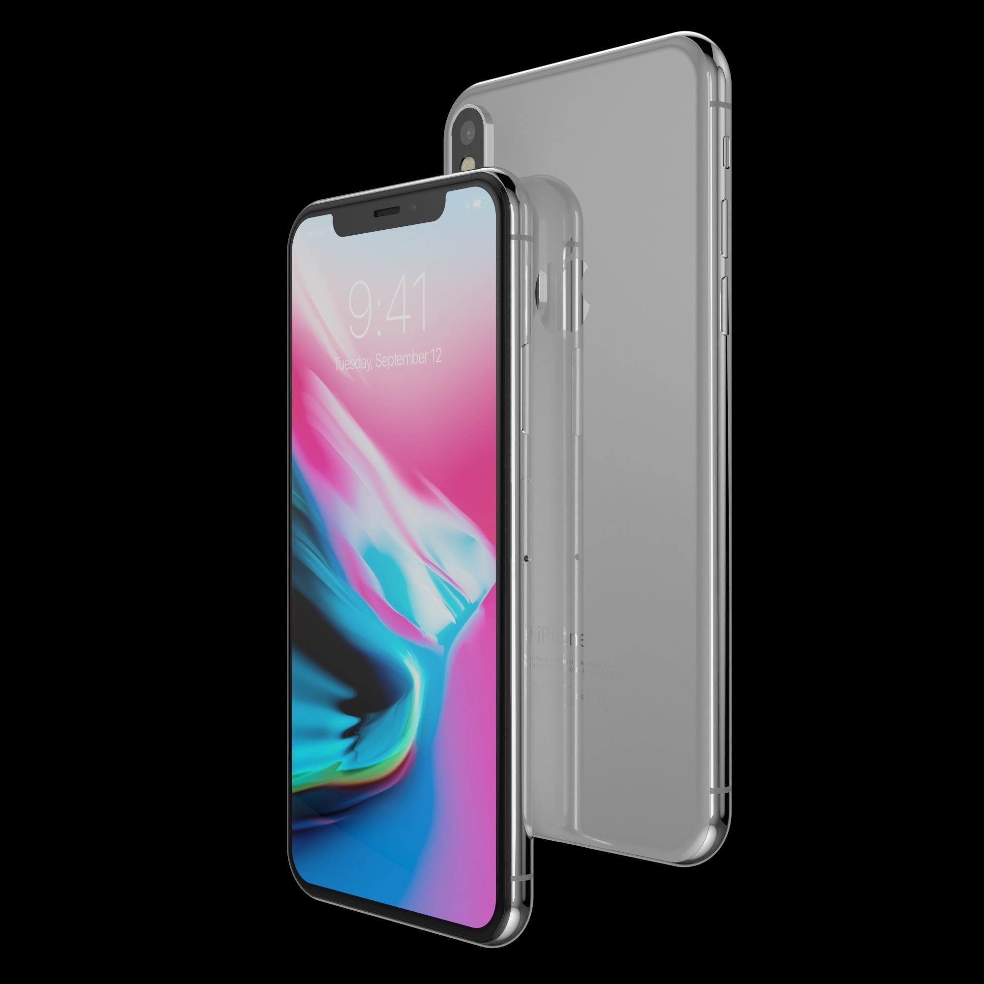 3D model Apple iPhone X Silver and Space Gray Official Update VR / AR ...