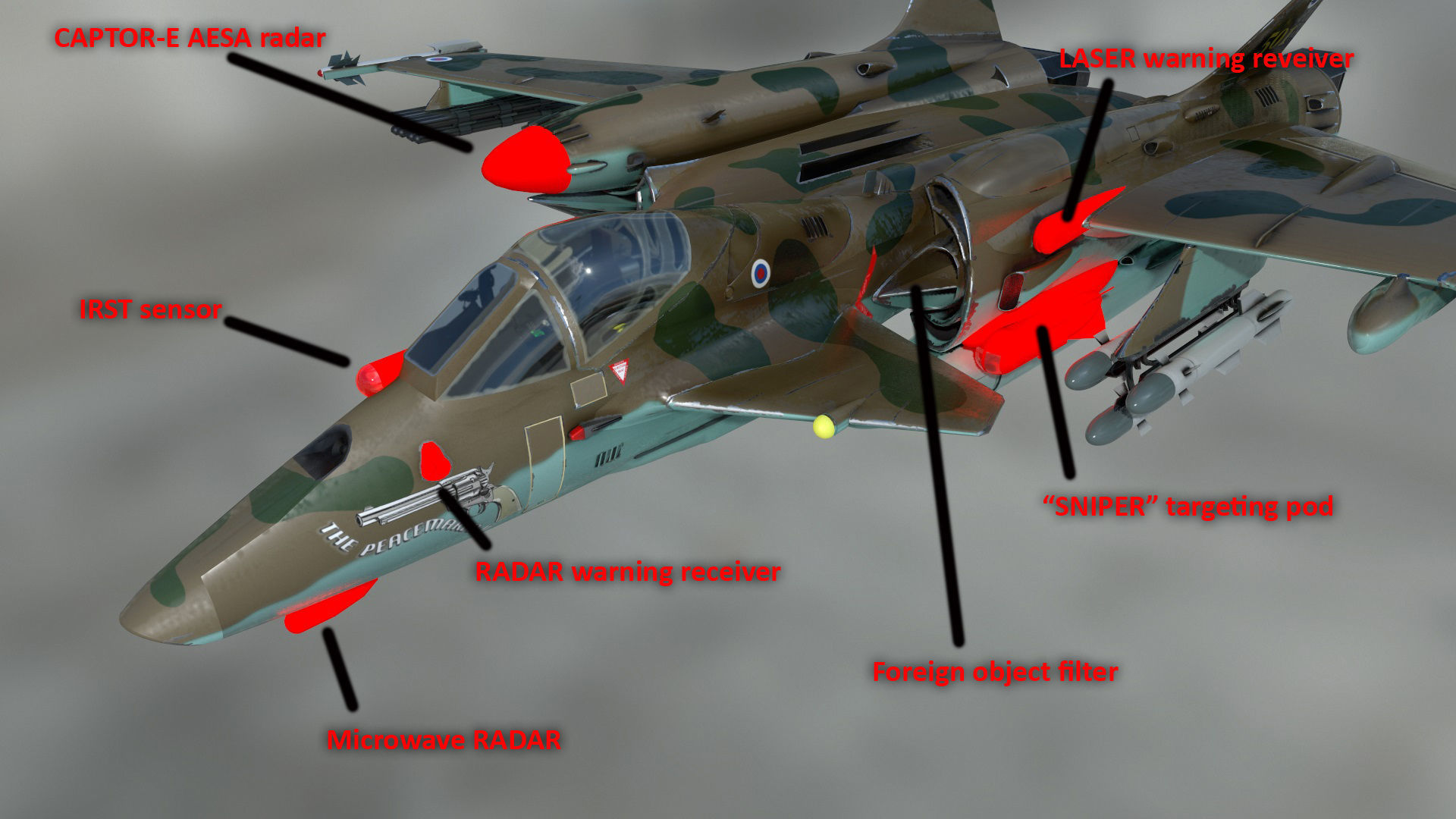 3D model Boomerang ground attack airplane VR / AR / low-poly rigged ...