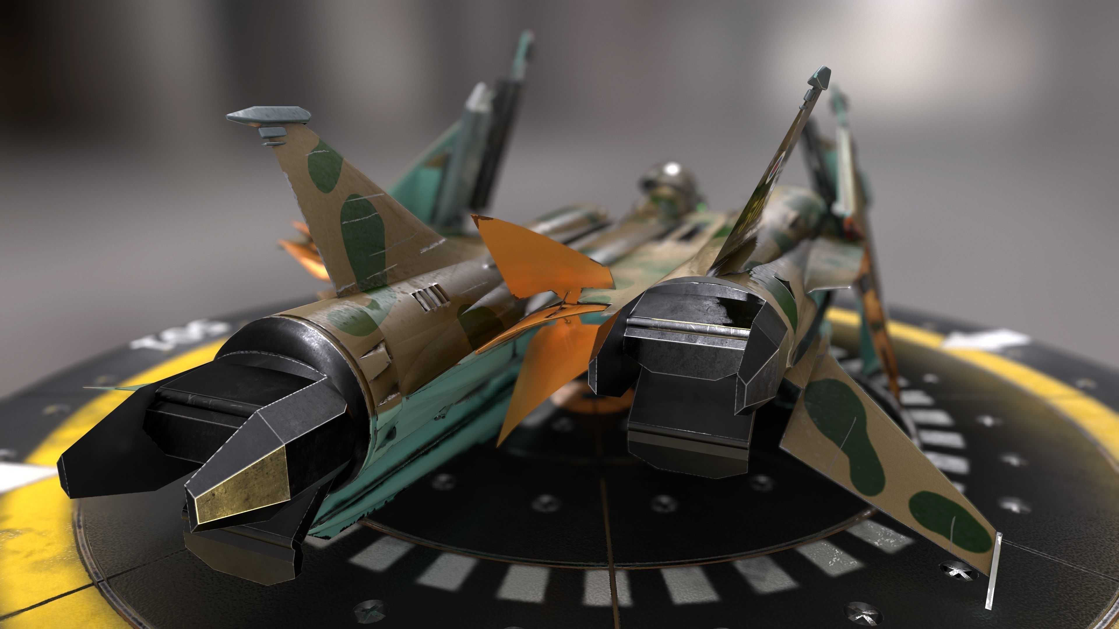 3D model Boomerang ground attack airplane VR / AR / low-poly rigged ...