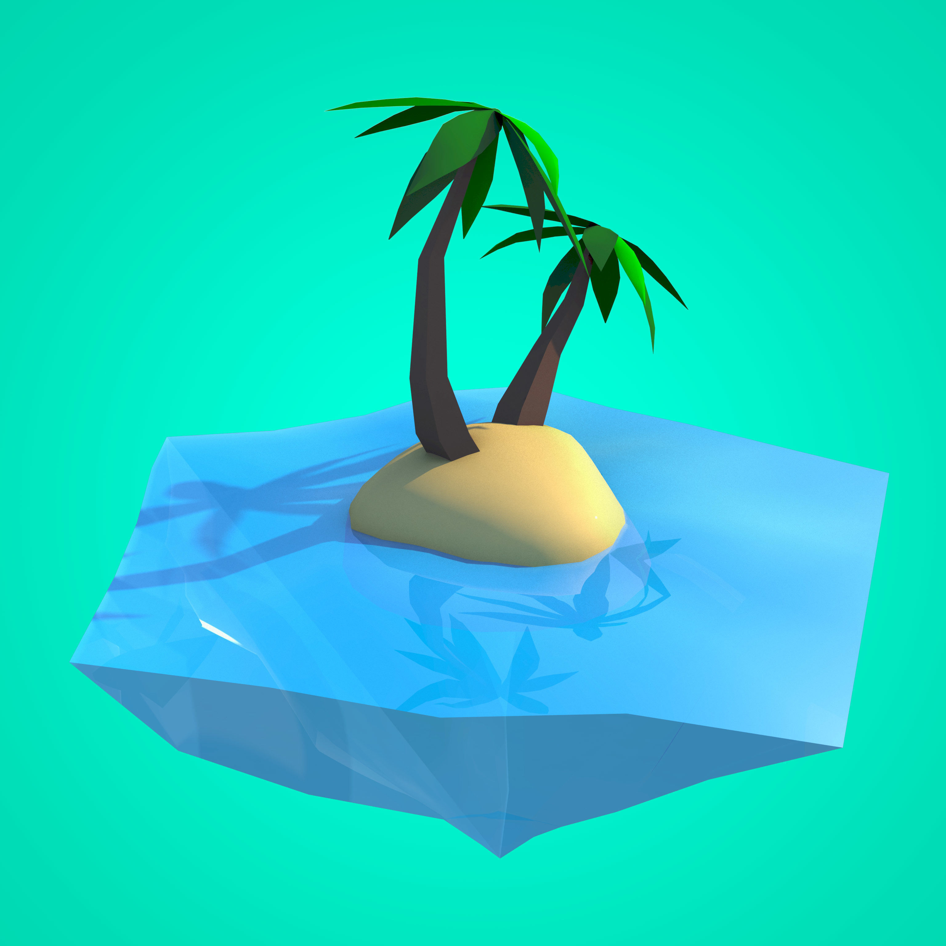 Coconut tree Island Low Poly free VR / AR / low-poly 3D model | CGTrader