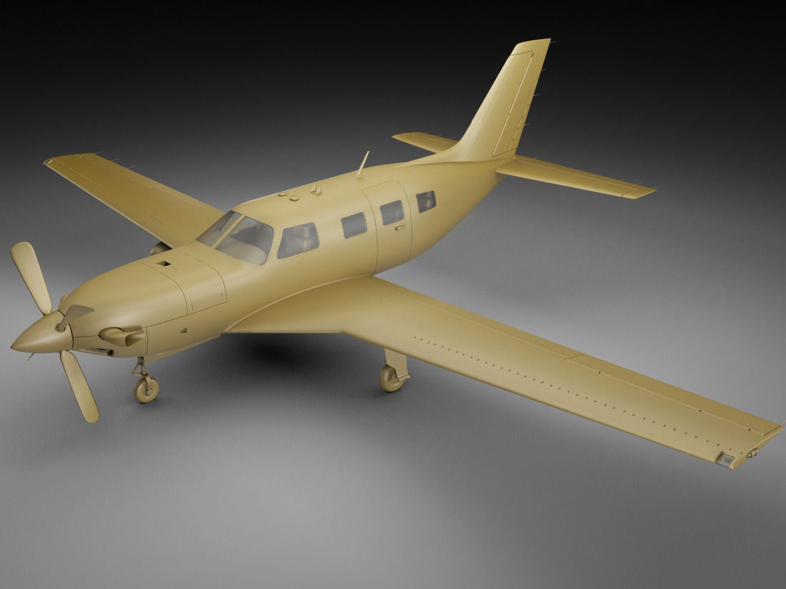 Piper Meridian 3D model rigged | CGTrader