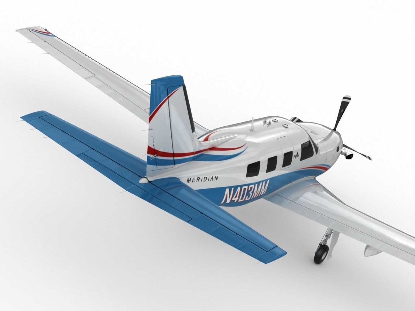 Piper Meridian 3D model rigged | CGTrader