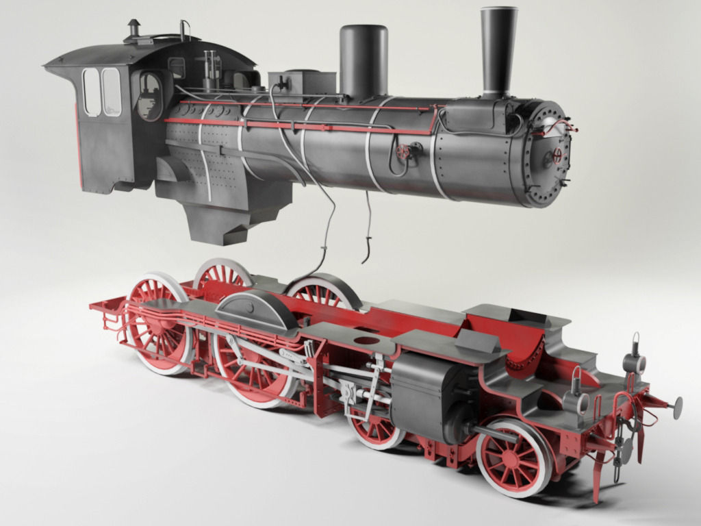 Prussian P4 BR36 Steam Locomotive 3D model | CGTrader