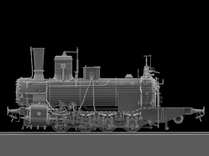MAV 475 Steam Locomotive Tank Engine 3D Model MAX OBJ 3DS SKP ...