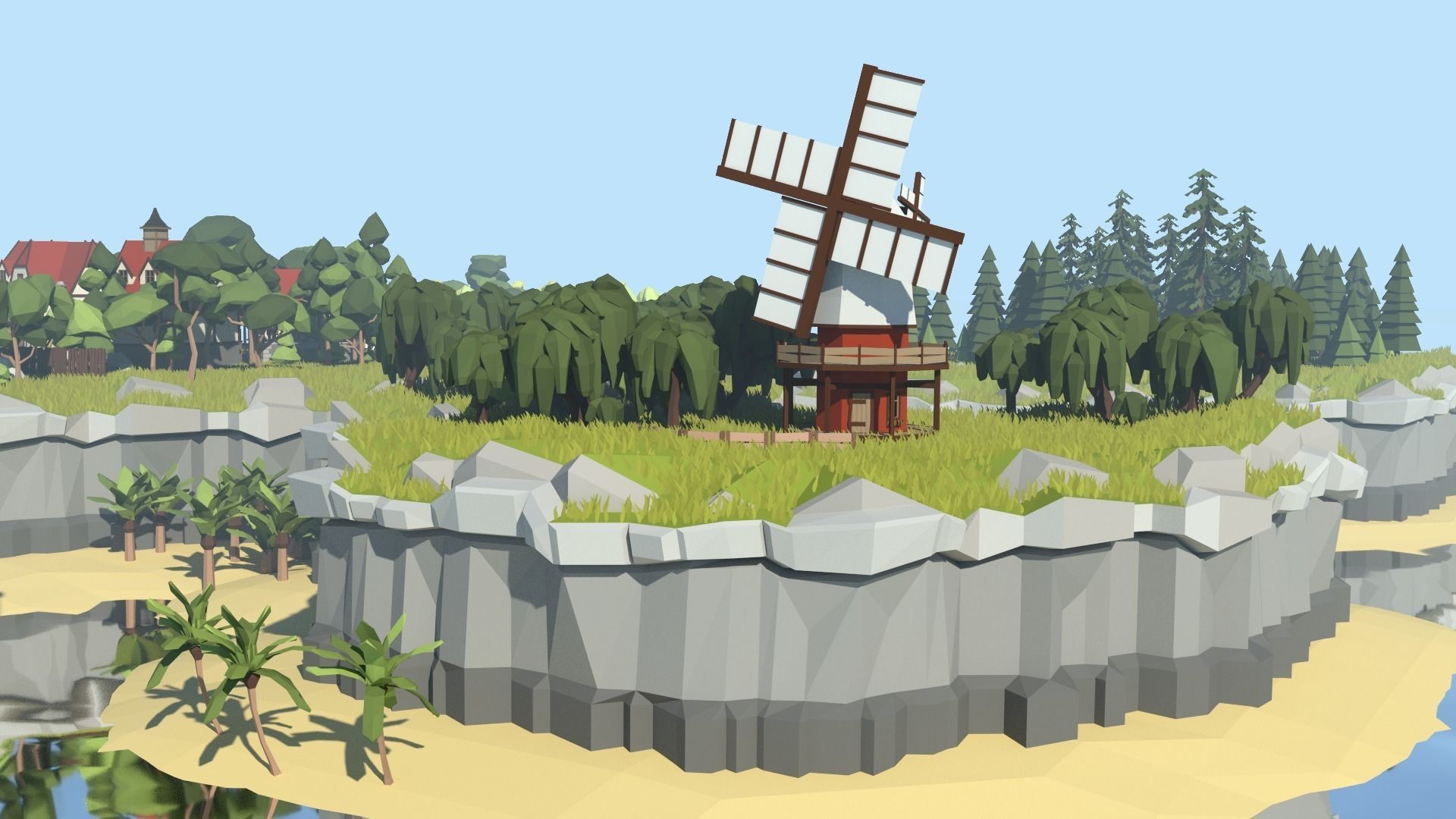 Low Poly Cliff Pack free VR / AR / low-poly 3D model | CGTrader