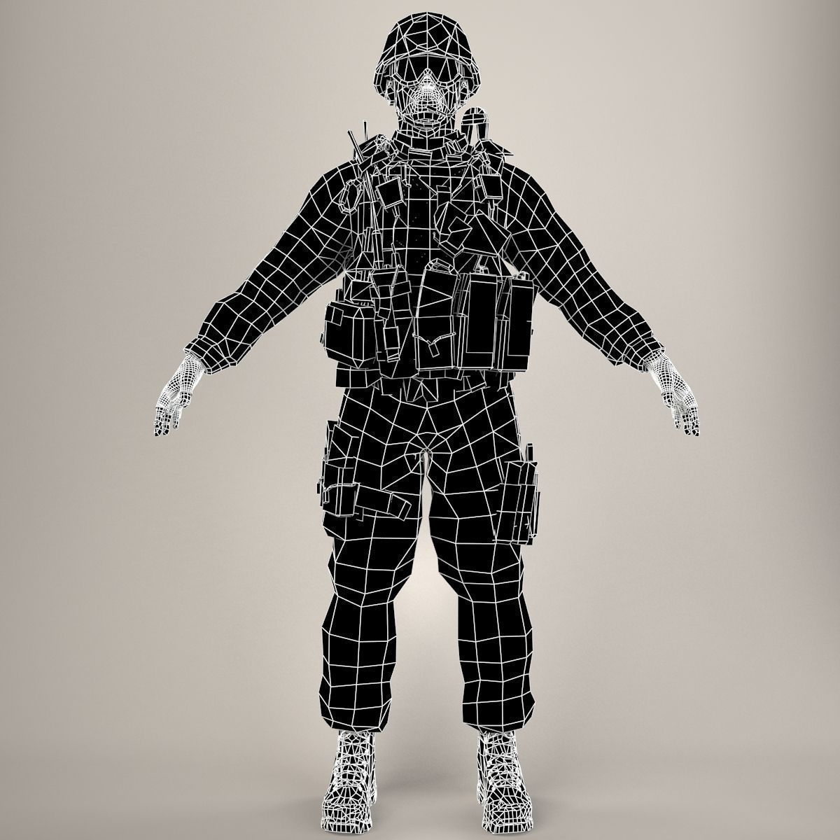 Soldier Lite V1 Rigged 3D model rigged | CGTrader