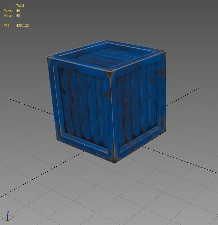 3D model Blue Box Low Poly 46 Poly With Texture VR / AR / low-poly ...