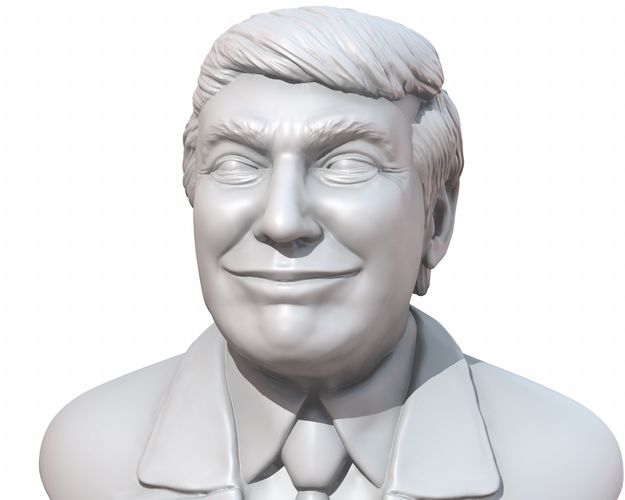 Donald Trump smiling 3D printable stl portrait 3D model 3D printable ...