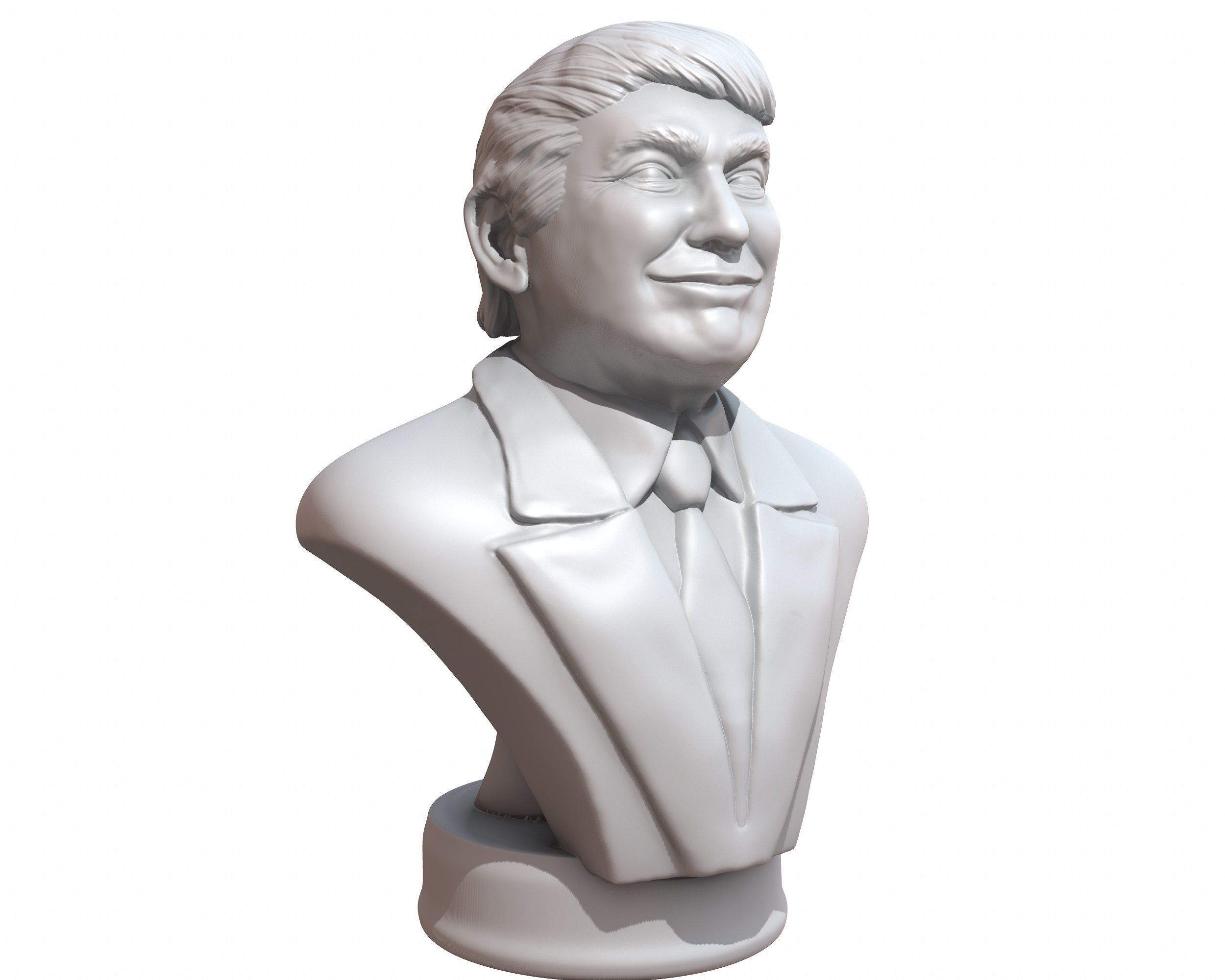 Donald Trump smiling 3D printable stl portrait 3D model 3D printable ...
