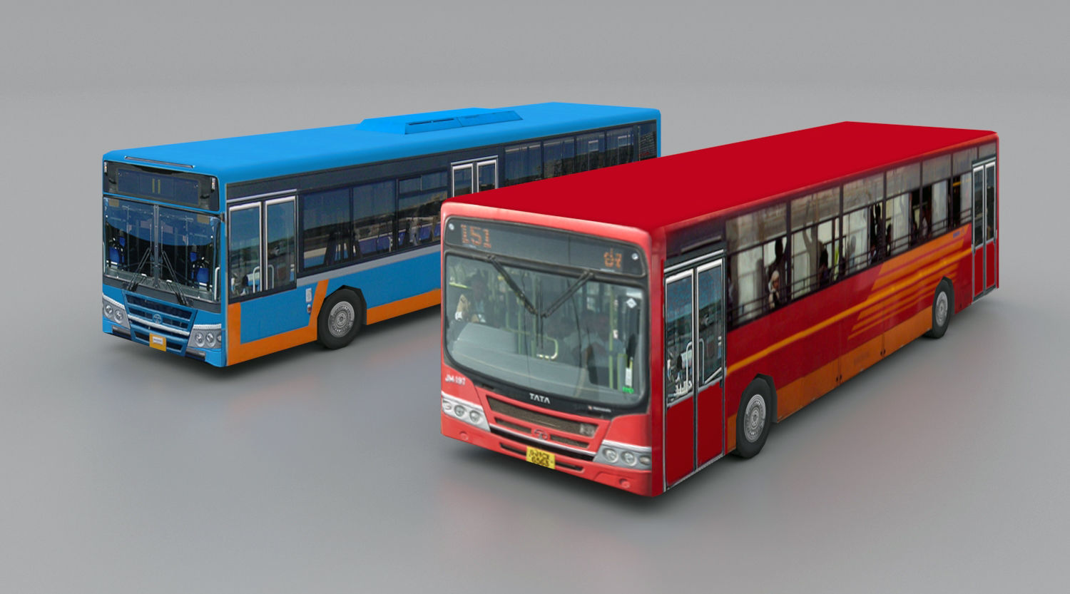 3D model AMTS and BRTS Buses VR / AR / low-poly | CGTrader