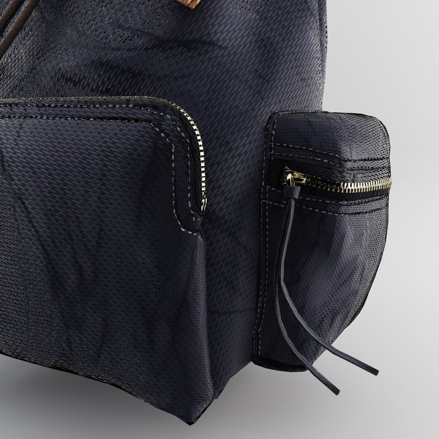 3D model Leather and Nylon Rucksack for Women VR / AR / low-poly | CGTrader