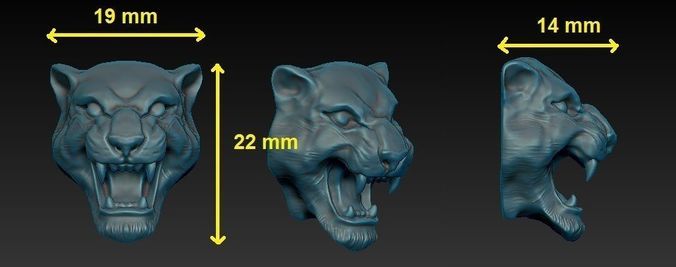 panther head 3D model 3D printable | CGTrader