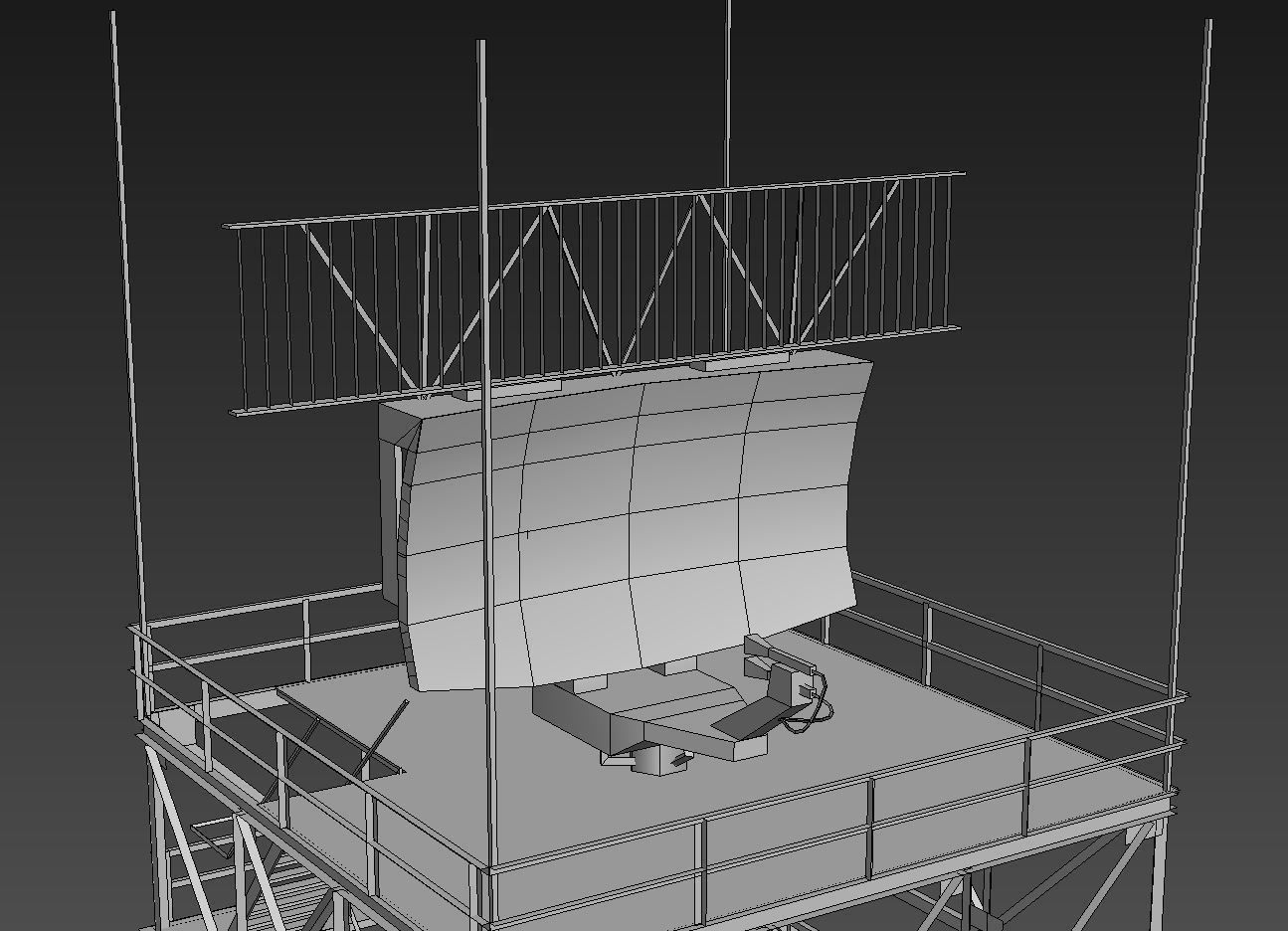 3D model Airfield Radar ASR-9 ASR-11 airport surveillance radar VR / AR ...
