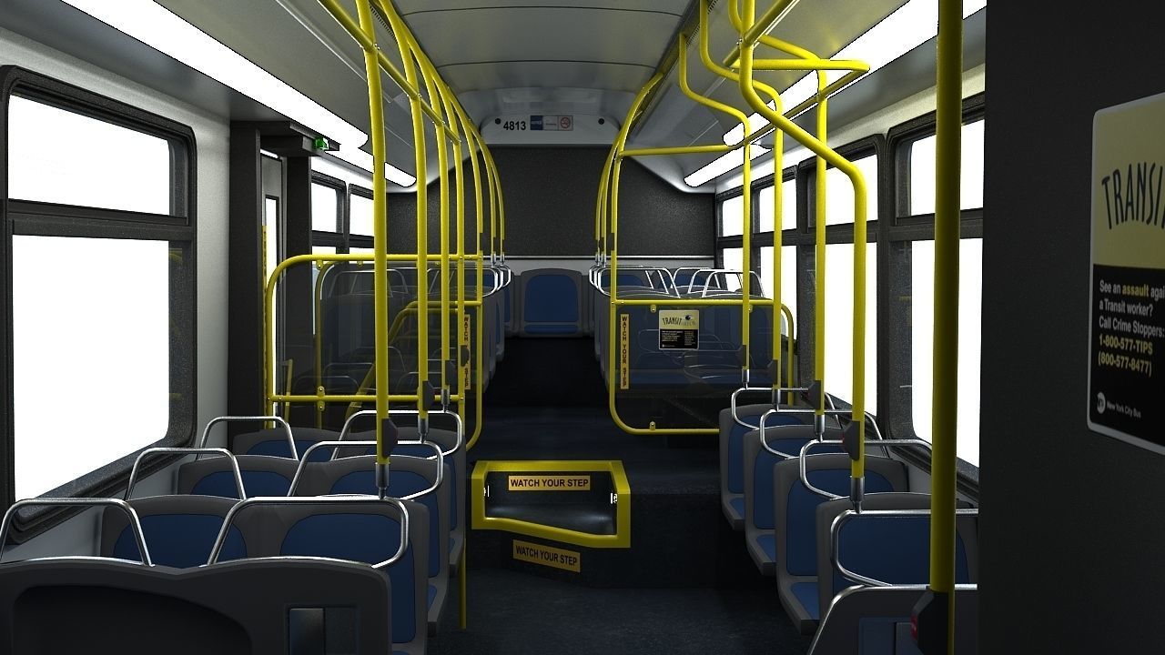New Flyer Xd40 Xcelsior 3D model animated rigged | CGTrader