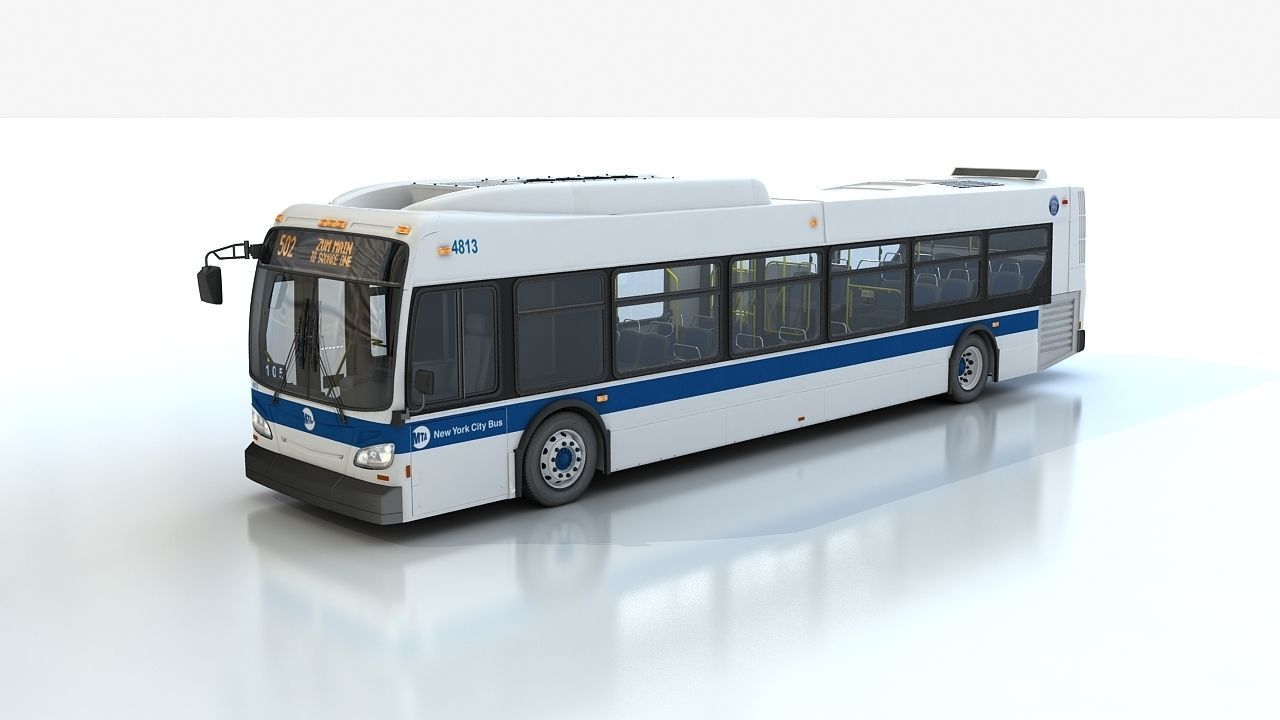 New Flyer Xd40 Xcelsior 3D model animated rigged | CGTrader