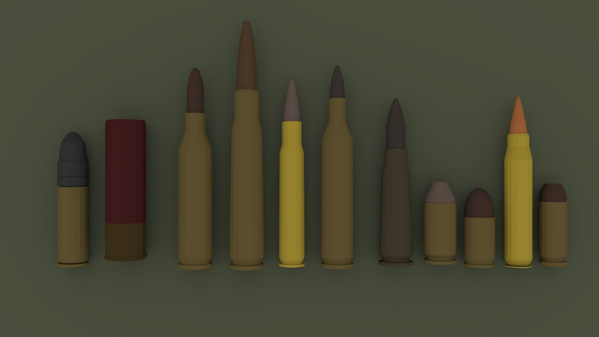 3D model Low-Poly Ammo two bullets VR / AR / low-poly | CGTrader