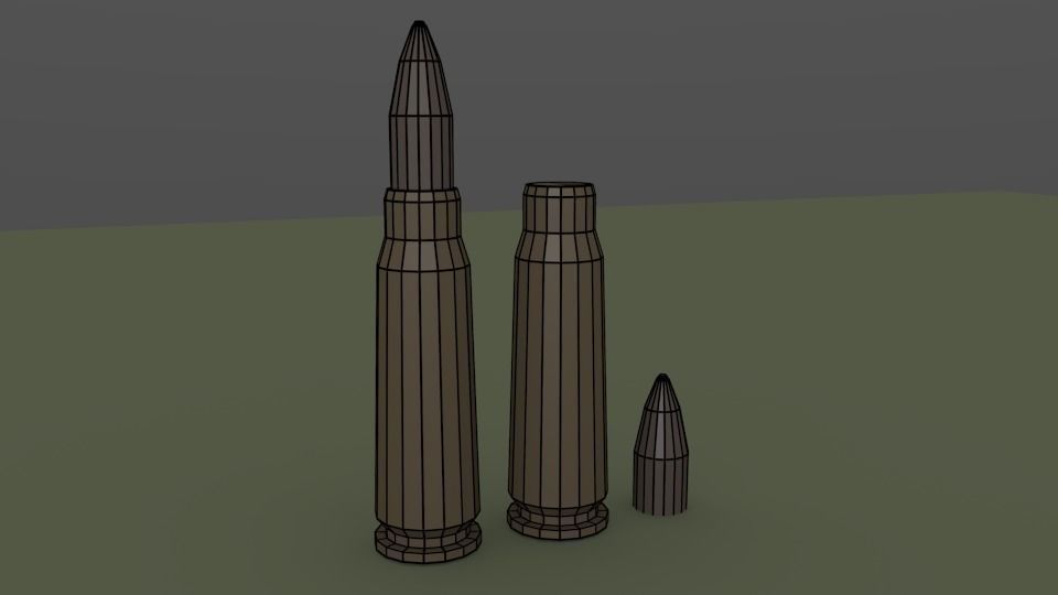 3D model Low-Poly Ammo two bullets VR / AR / low-poly | CGTrader