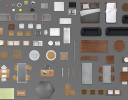 Office Furniture Top View Psd