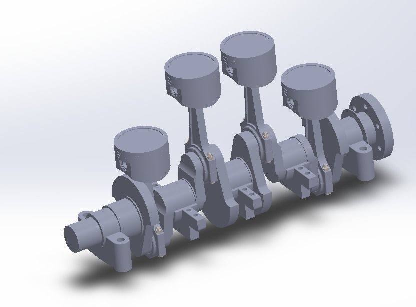 3D Solidworks 4 cylinders Engine plus awesome animation 3D model ...