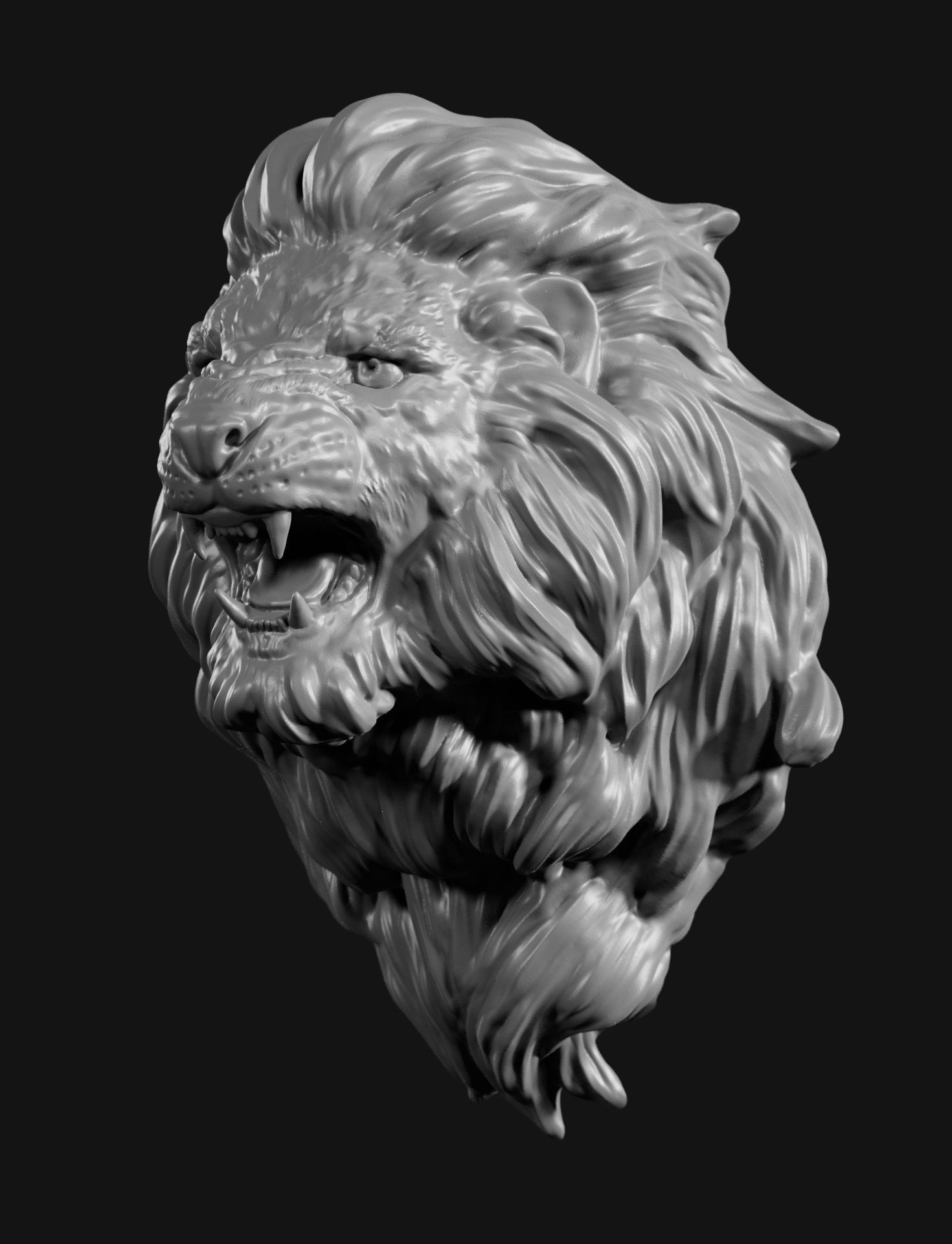 Lion head face 2 3D model 3D printable | CGTrader