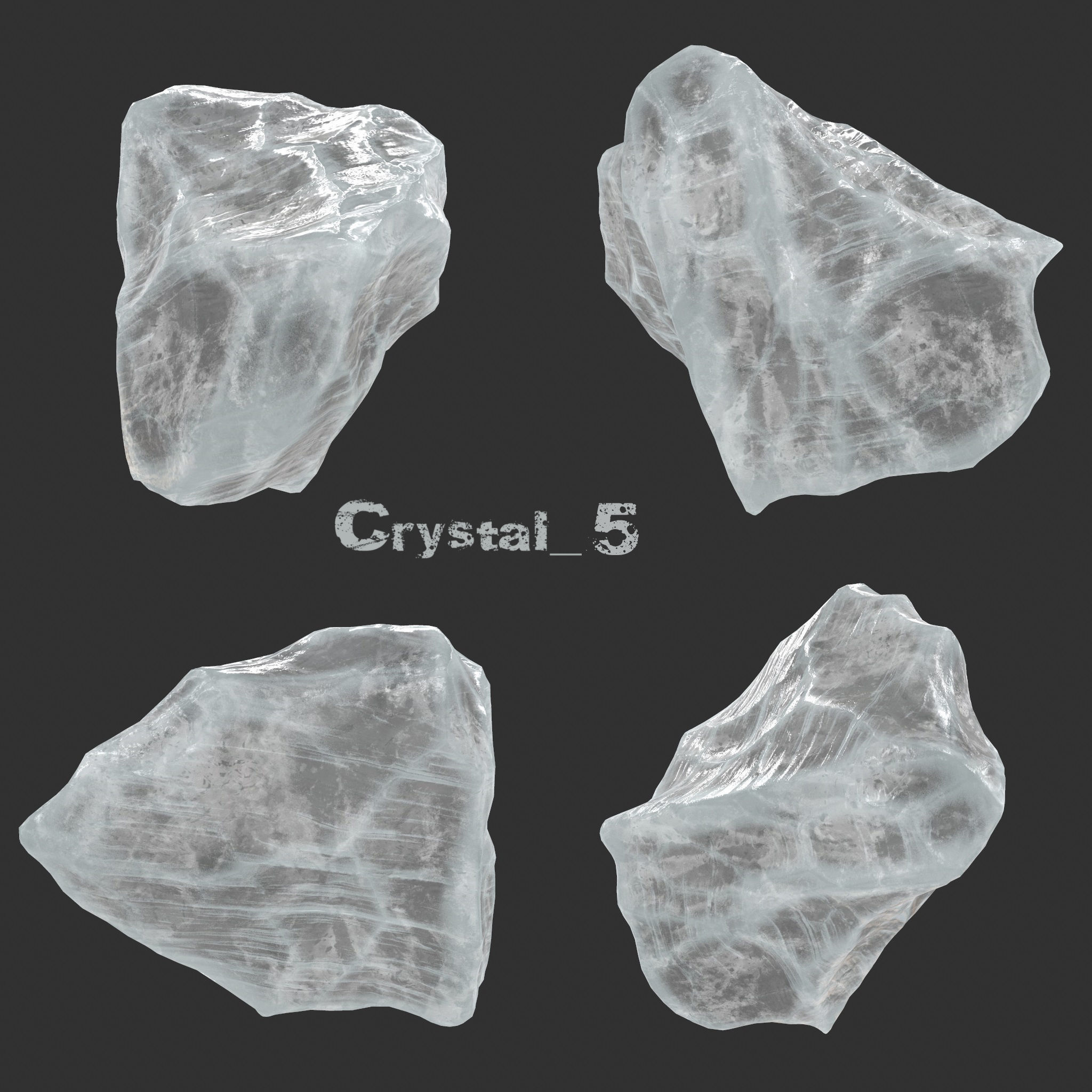 3D model ice crystal VR / AR / low-poly | CGTrader