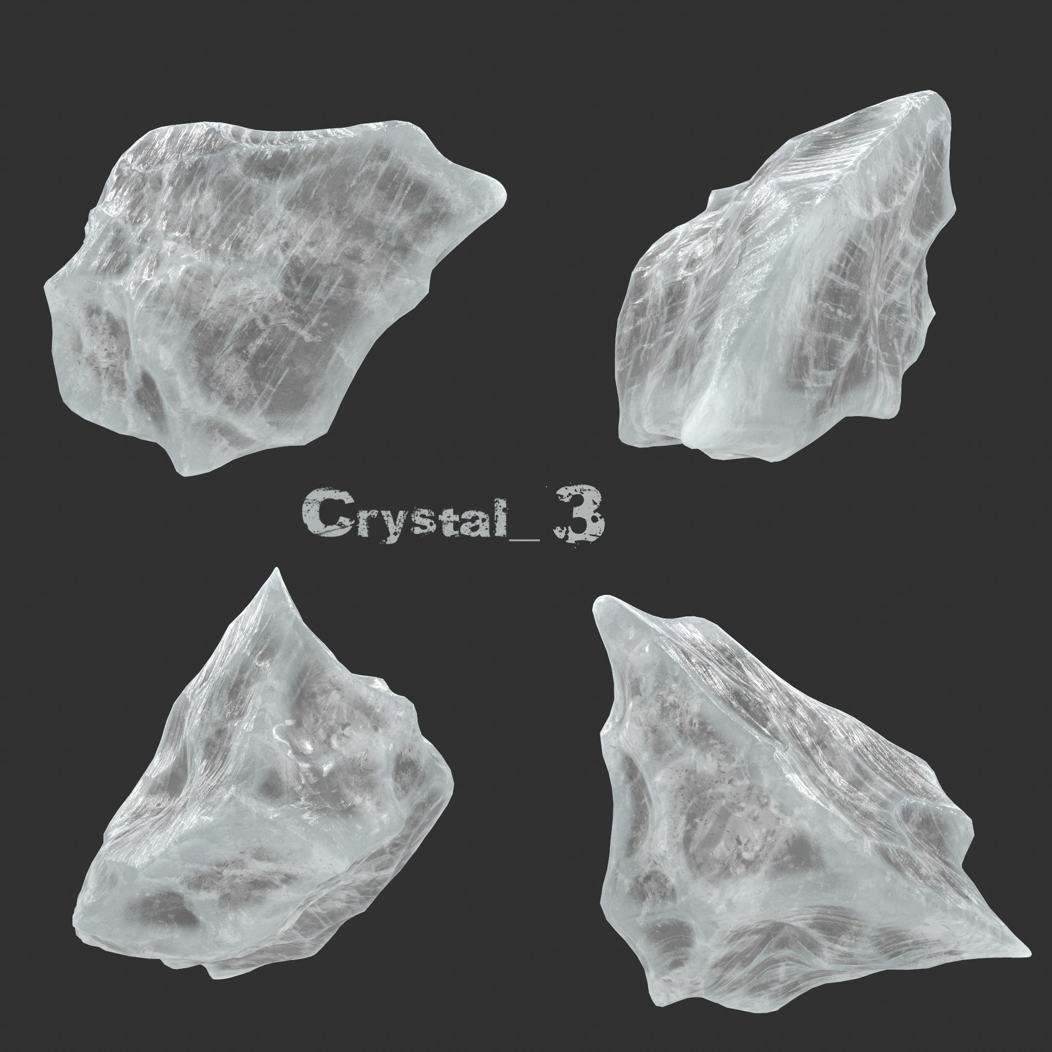 3D model ice crystal VR / AR / low-poly | CGTrader