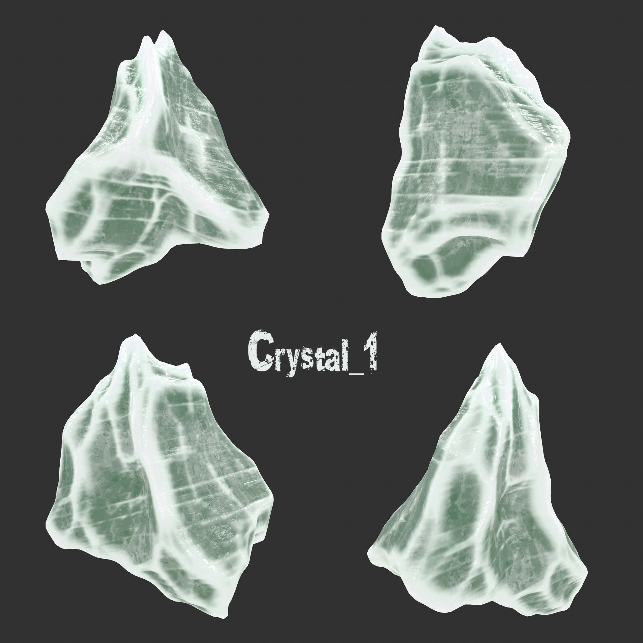 3D model ice crystal set 3 VR / AR / low-poly | CGTrader