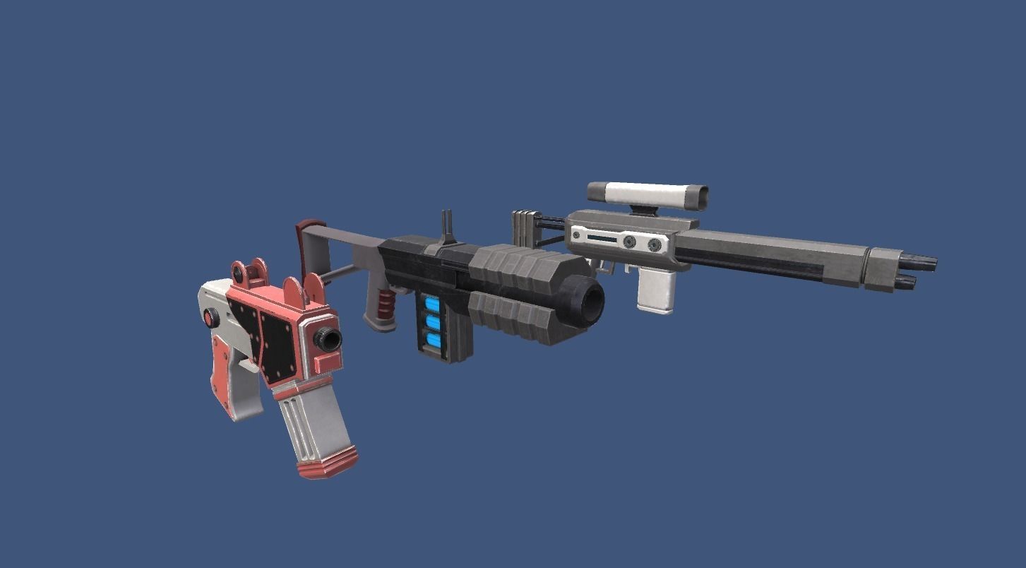 3D model Sci-Fi Gun Pack VR / AR / low-poly | CGTrader