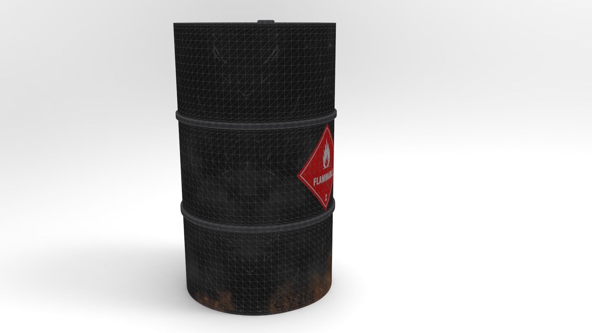 Flammable Material Barrel free 3D model | CGTrader