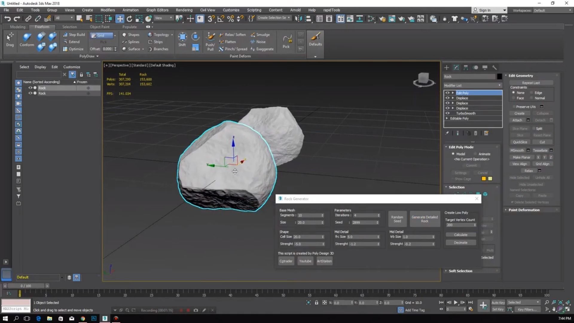 Rock Generator Max Script for 3dsMax 3D model | CGTrader