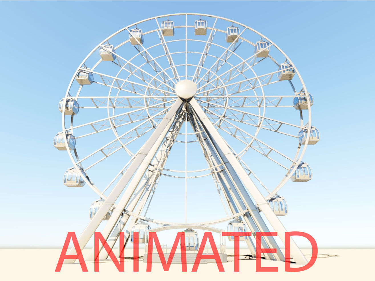 Ferris Wheel realistic 3d model vray 3D model animated rigged | CGTrader