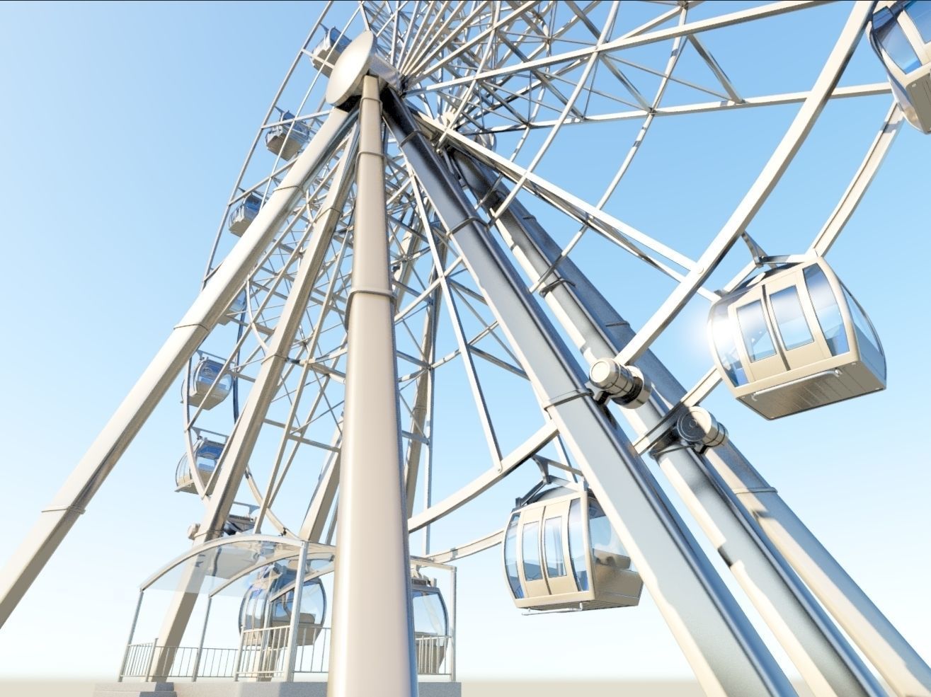 Ferris Wheel realistic 3d model vray 3D model animated rigged | CGTrader
