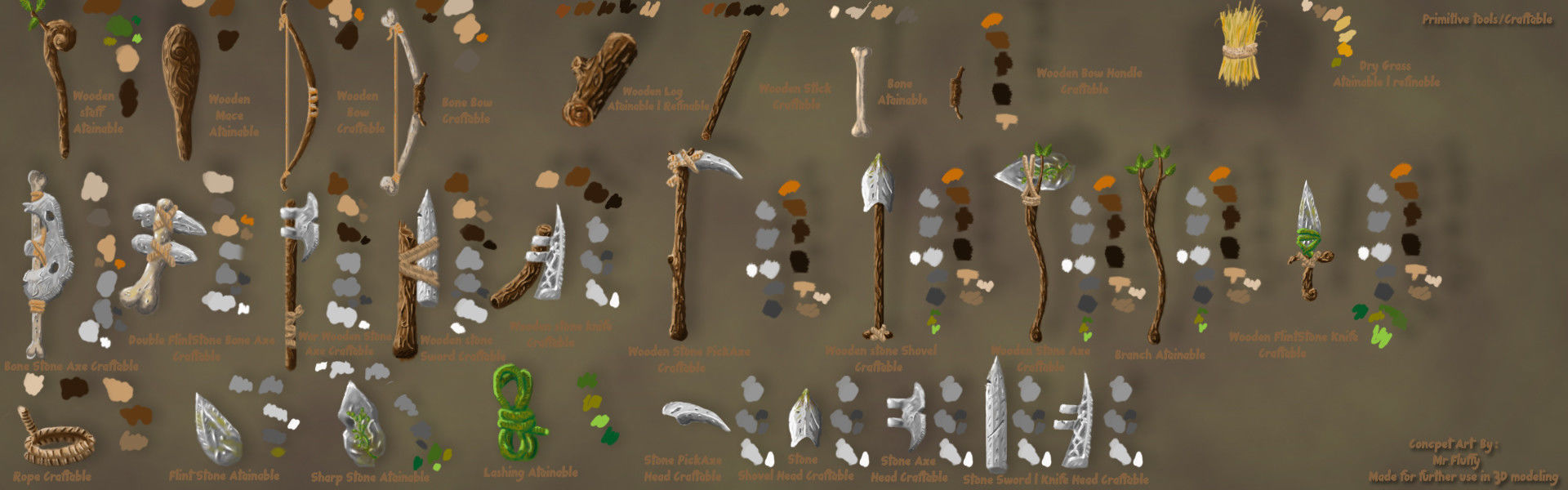 3D model Craftable Primitive tools pack VR / AR / low-poly | CGTrader