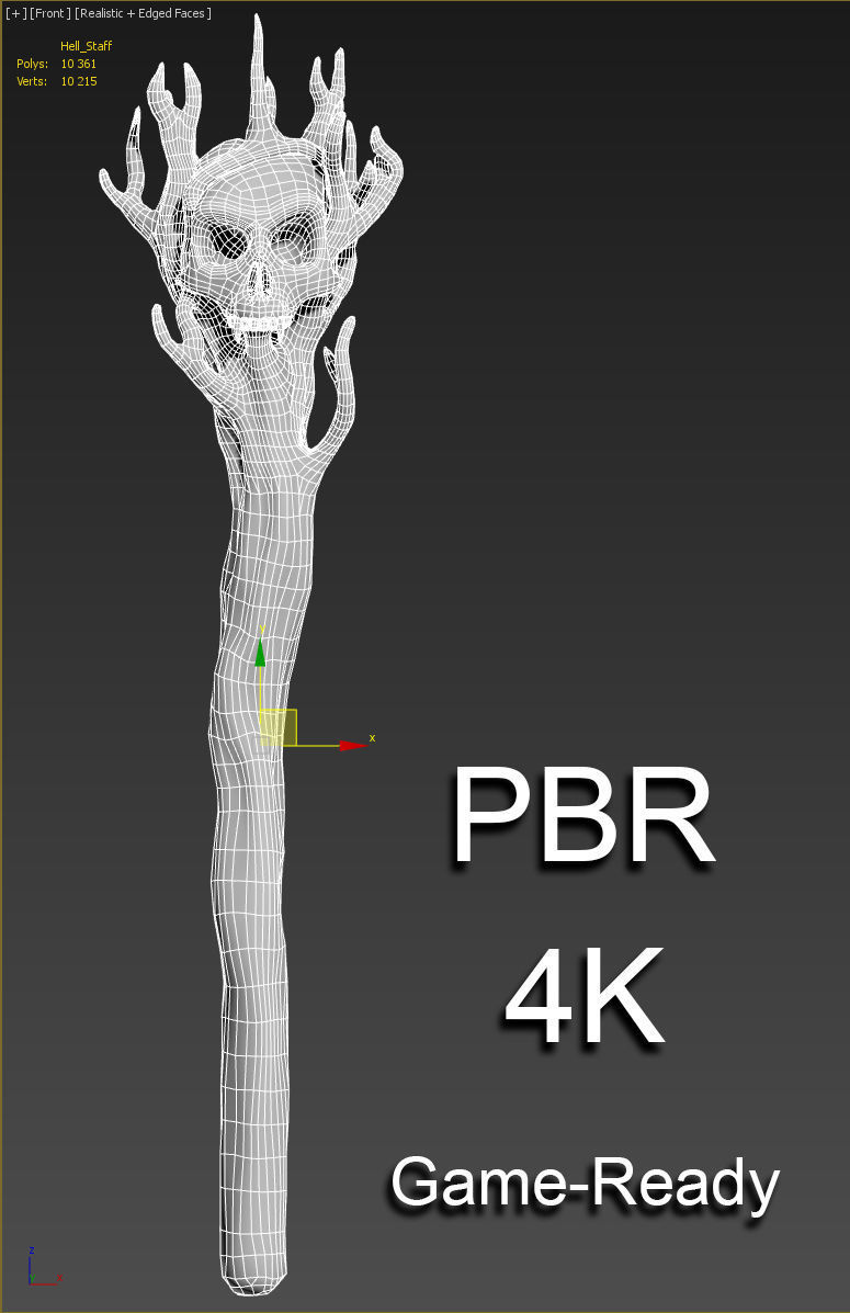 3D model Hellish staff with a skull VR / AR / low-poly | CGTrader