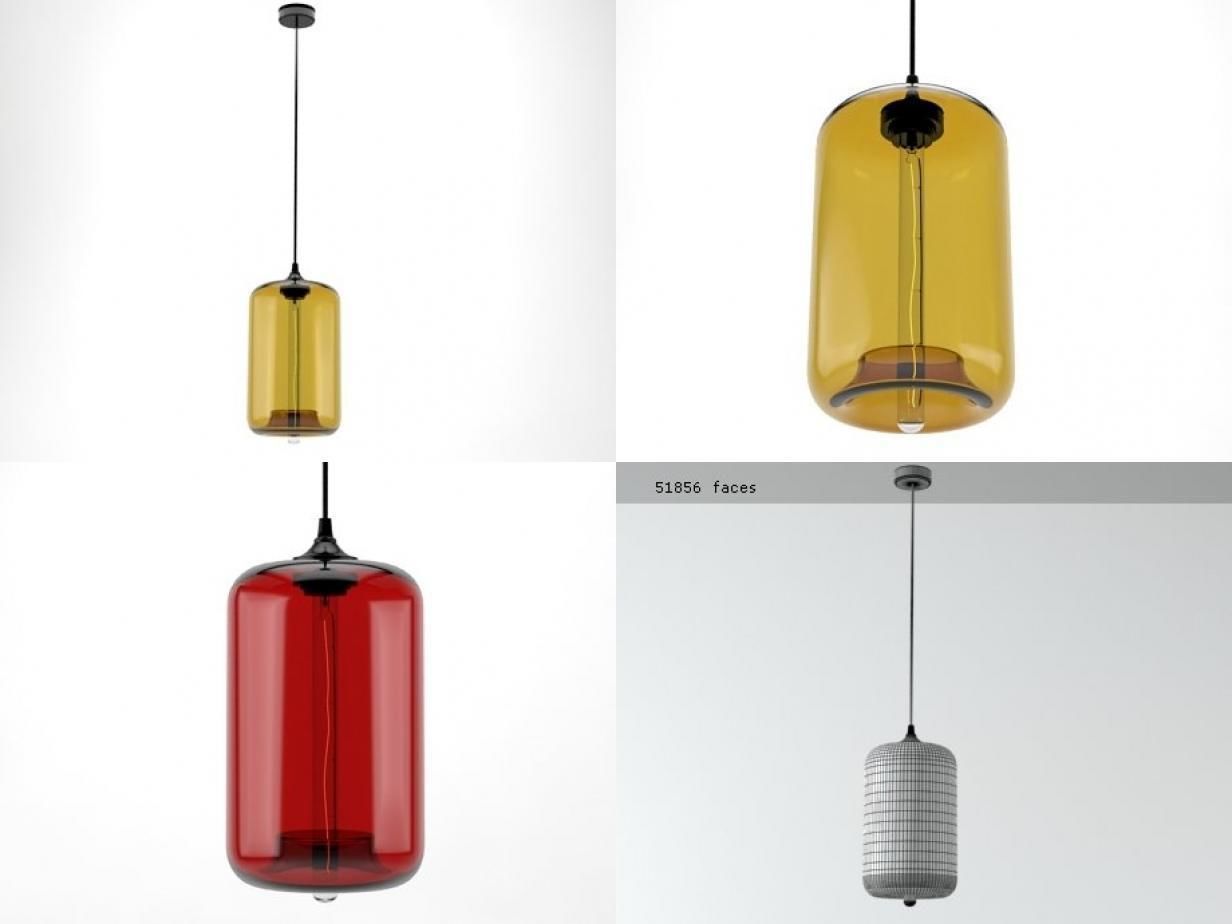 Pod glass pendant light 3D model | CGTrader
