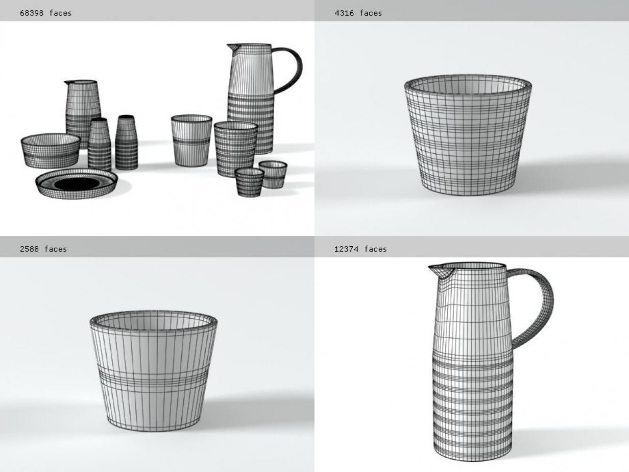 Cobalt Dinnerware 3D model | CGTrader