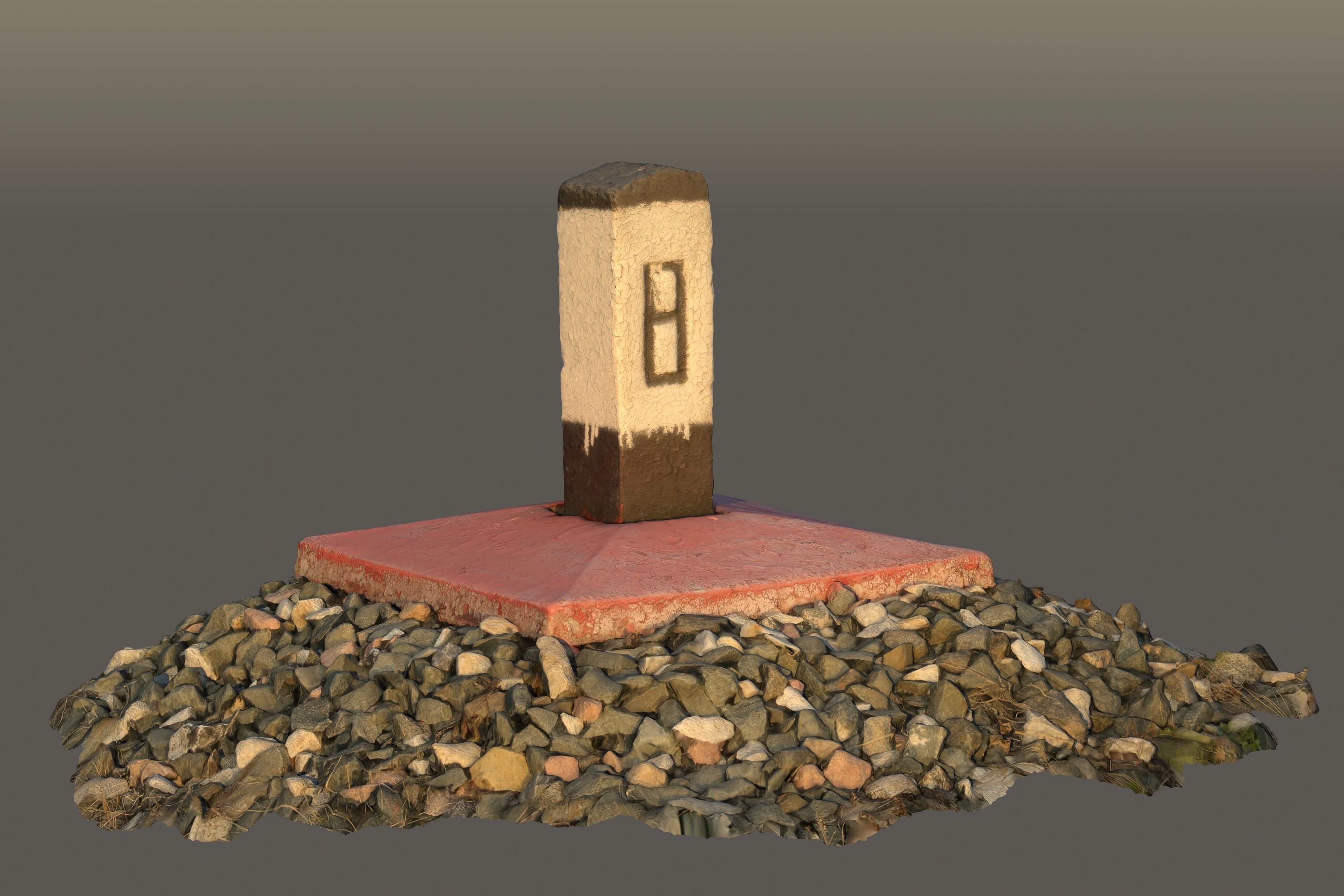 Kilometer post free 3D model | CGTrader