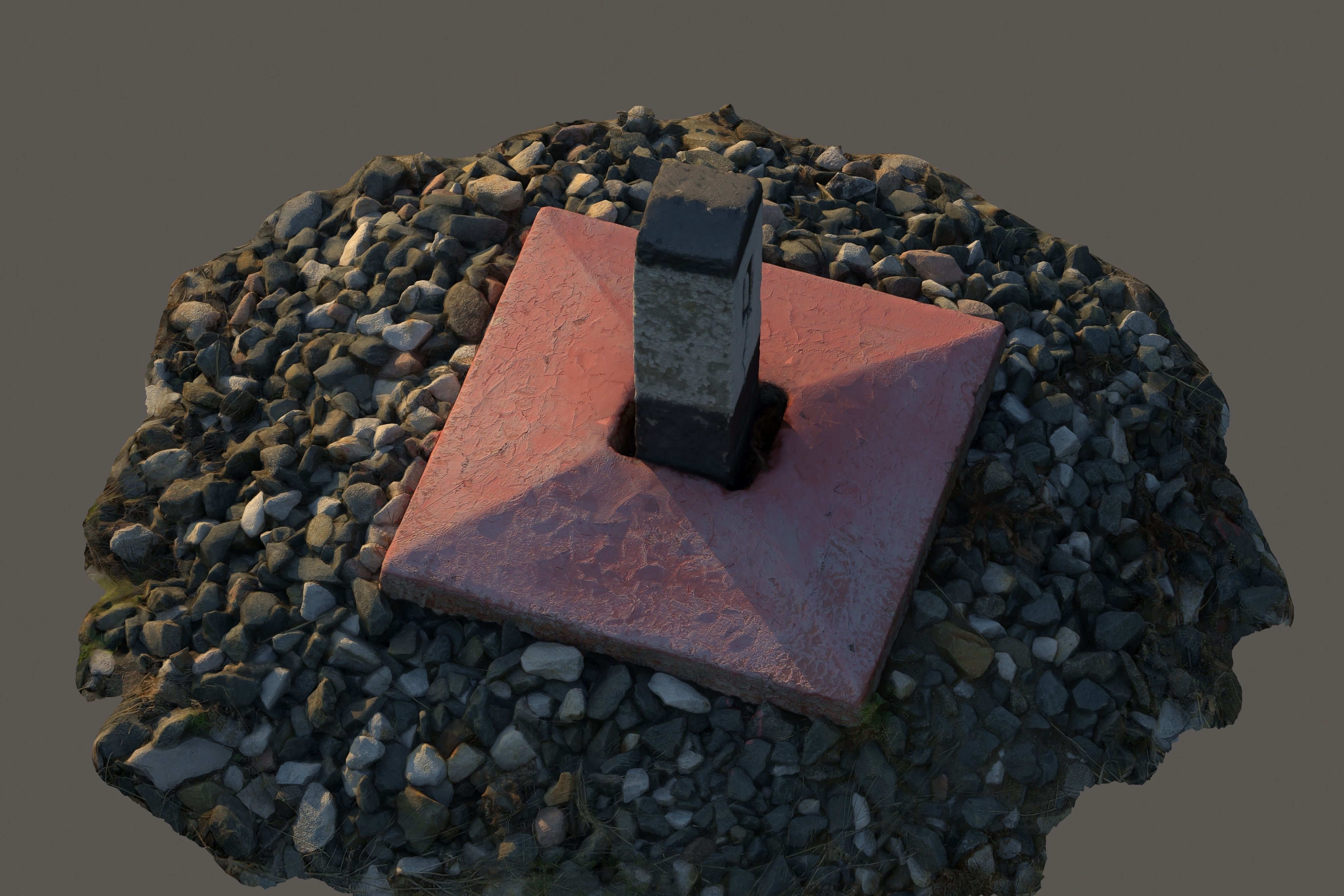 Kilometer post free 3D model | CGTrader