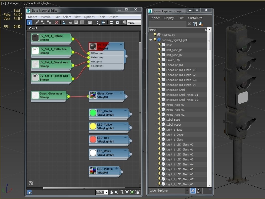 Subway Signal Light 3D model | CGTrader