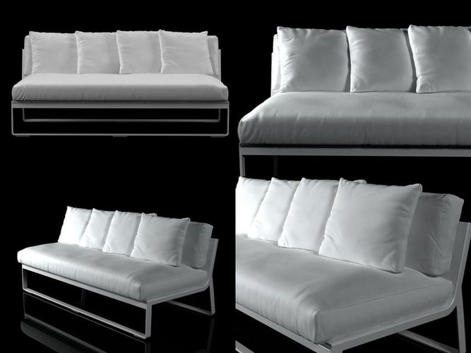 Flat sofa 3D model | CGTrader