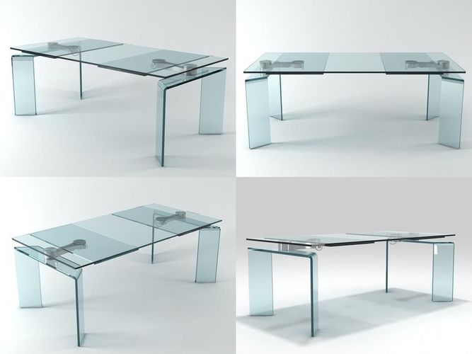 Ray four different glass tables 3D model | CGTrader