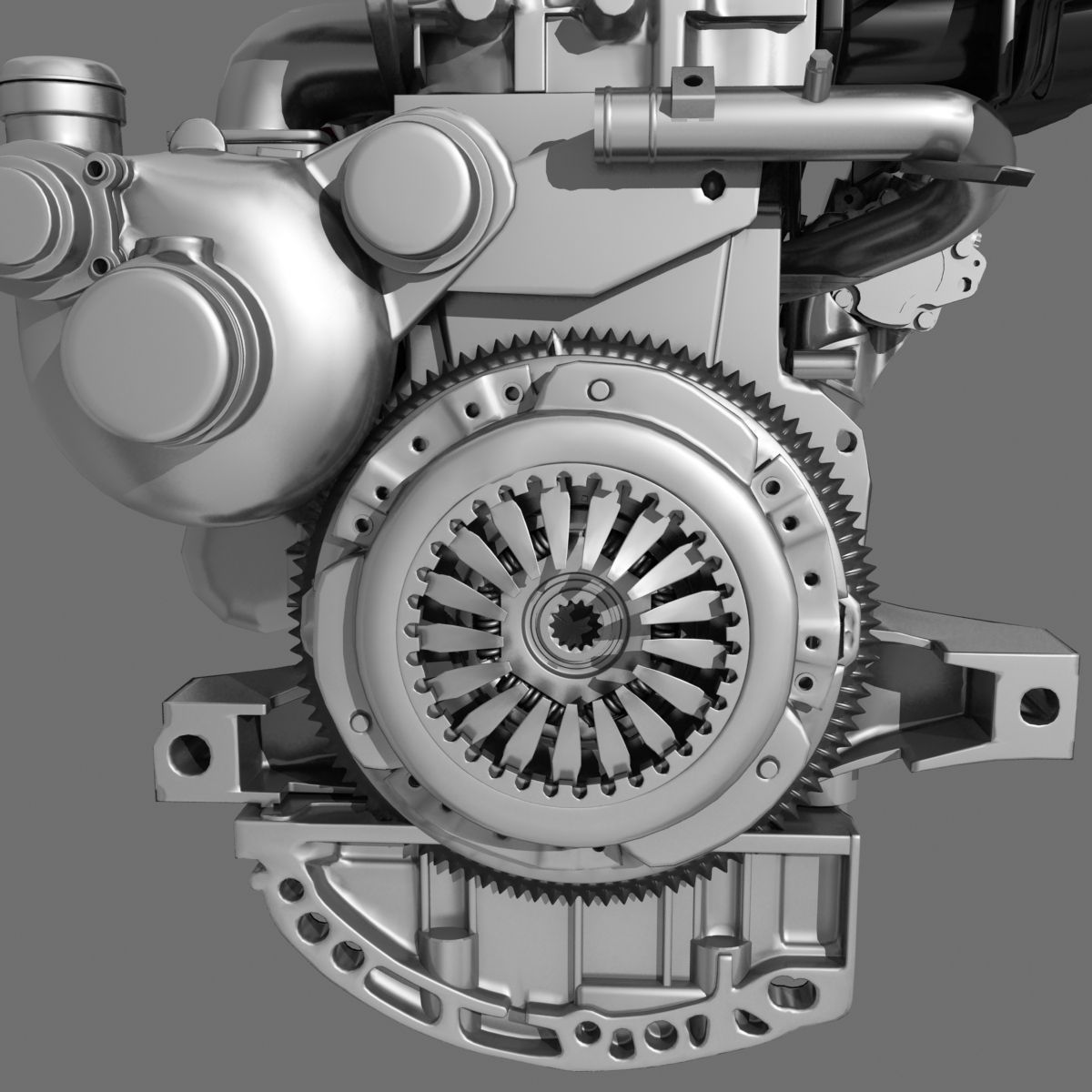 Car 4 Cylinder Engine 02 3D model | CGTrader