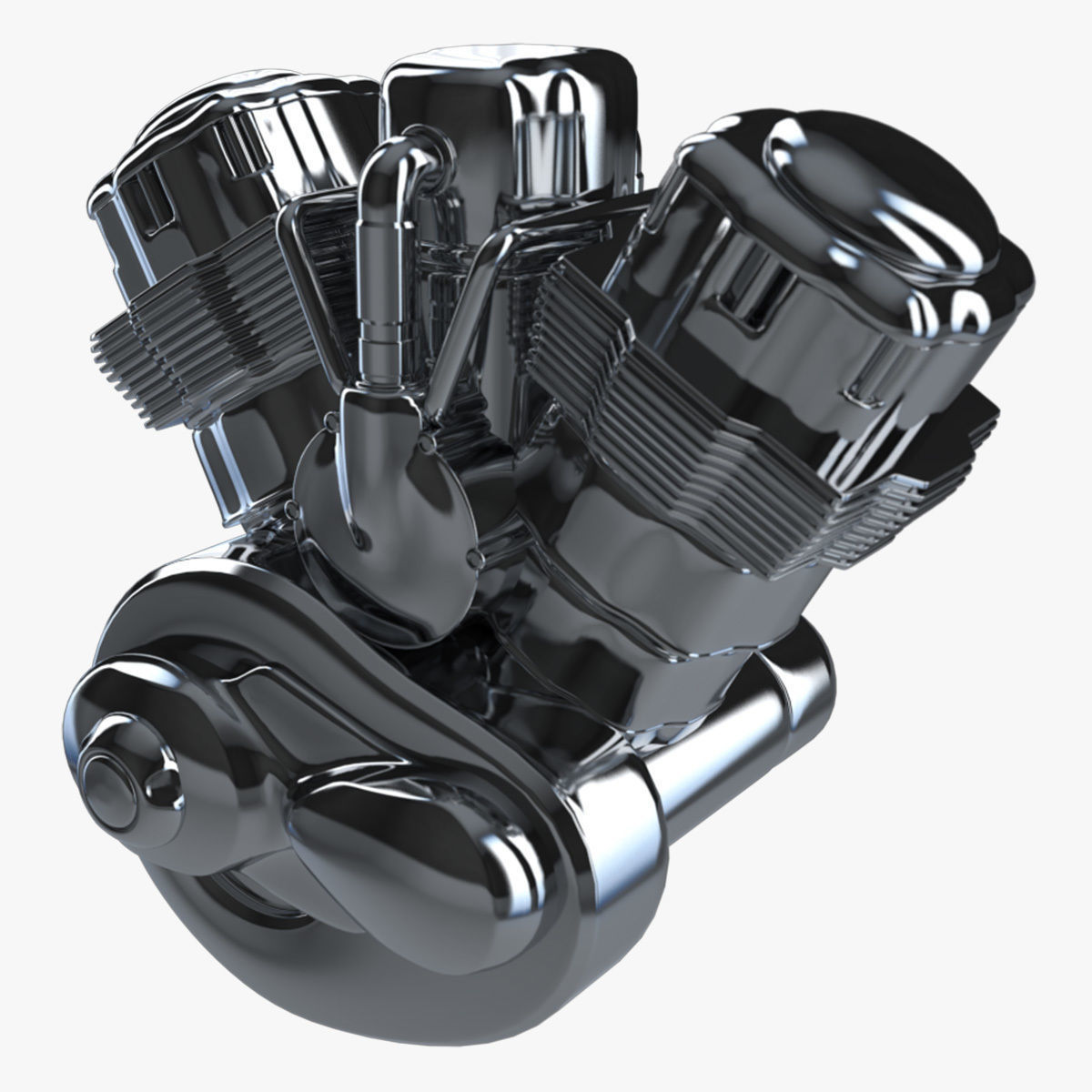 V bike engine 3D model | CGTrader